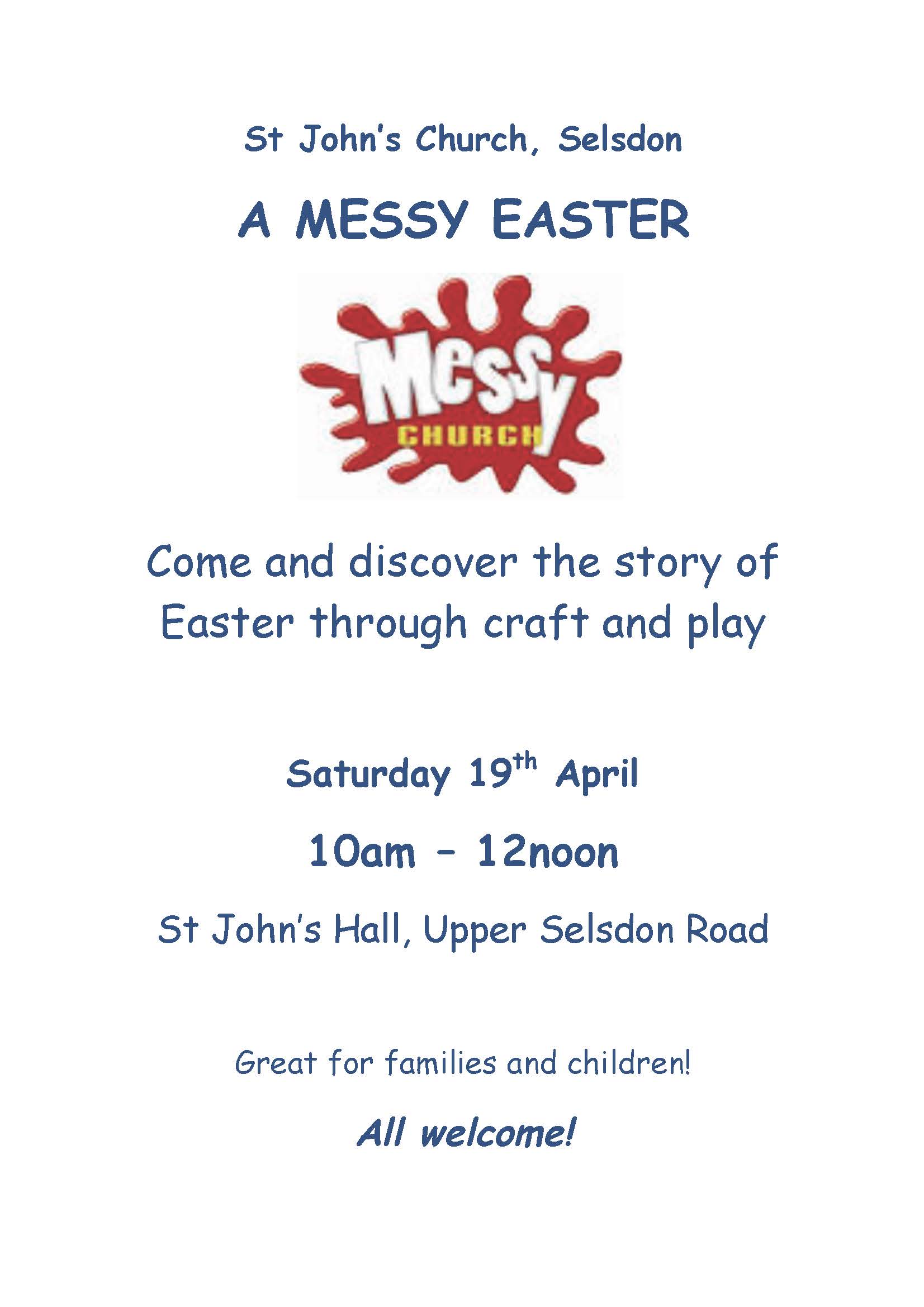 Poster – A MESSY EASTER 2014 – Selsdon Primary School and Nursery