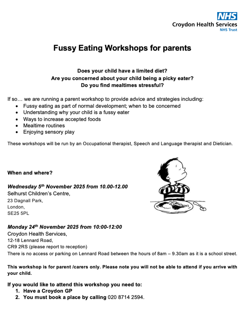 Workshop for Supporting Children with Selective Eating. – Selsdon ...